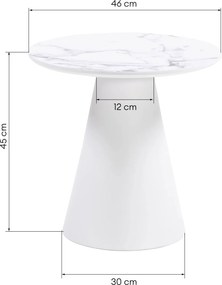 Konferenční stolek Margos 46 cm bílý/mramor I