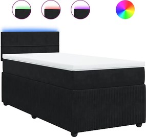Box spring postel s matrací černá 80 x 200 cm samet 3289892