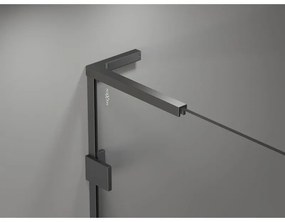 Mexen Lunar, L výklopný sprchový kout pravý 80 x 80 cm, 8mm čiré sklo, grafitový profil, 834L-080-080-95-00-P