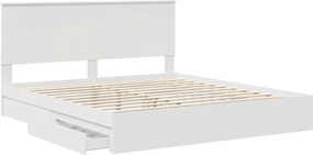 Postel s úložným prostorem Bílá 180 x 200 cm Kompozitní dřevo 3411180