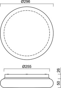 OS SAD61005 SADIRA 2 stropní/nástěnné plastové svítidlo bílá IP65 3000/4000 K 13W LED - OSMONT