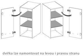 CREATIVA wh | horní skříňka CRE-32G s policemi | 45 cm | VÝBĚR KORPUSU | bílá lesk
