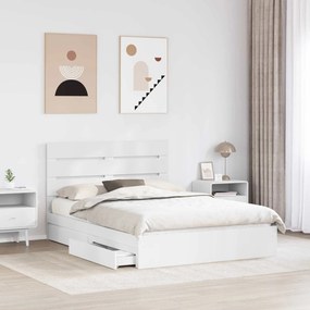 Postel s úložným prostorem Bílá 140 x 200 cm Kompozitní dřevo 3411893