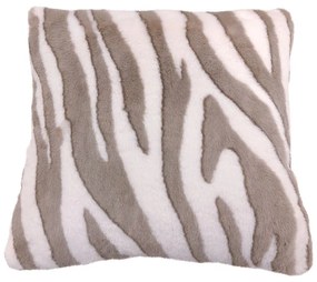 Bílo hnědý čtvercový polštář Zebra - 45*45*15cm