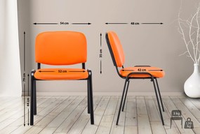 Konferenční židle Ken umělá kůže – oranžová
