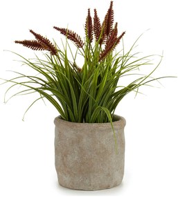 Umělá tráva v betonovém květináči, 30 cm