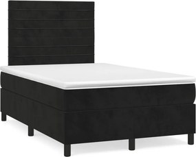 Box spring postel s matrací černá 120 x 200 cm samet 3143075