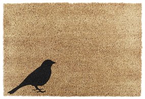 Rohožka z přírodního kokosového vlákna Artsy Doormats Bird, 40 x 60 cm