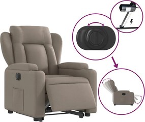 Elektrické zvedací polohovací křeslo taupe textil 3204514