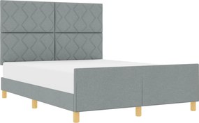 Rám postele s čelo Světle šedá 140 x 200 cm textil 3344809