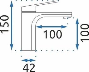 Rea Marco, umyvadlová baterie h-150, zlatá matná, REA-B4897