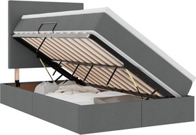 Postel s úložným prostorem a matrací Tmavě šedá 120 x 200 cm 3371710