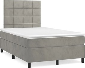 Box spring postel s matrací světle šedá 120 x 200 cm samet 3143013