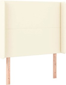 Čelo postele s LED krémové 103 x 16 x 118/128 cm umělá kůže 3123854