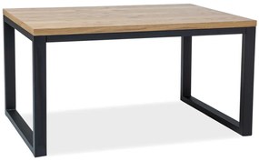 SIGNAL Jídelní stůl - LORAS II, 180x90, masivní dub/matná černá