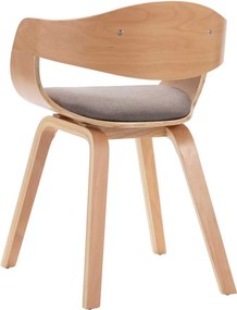 Jídelní židle 2 ks ohýbané dřevo a taupe textil 287390