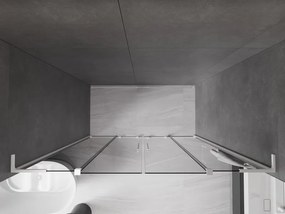 Mexen Velar L Duo, posuvné sprchové dveře do otvoru 170 cm, 8mm šedé sklo, bílá matná, 871-170-003-42-20