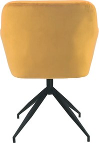 Otočná židle, hořčicová Velvet látka/černá, VELEZA NEW