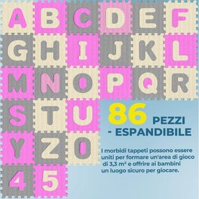 Puzzle podložka 86dílný růžová