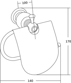 Mexen příslušenství, ESTELA držák na wc papír, růžové-zlato, 7011533-60