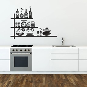 Samolepka na zeď - Kuchyňská polička (95x67 cm) - PopyDesign