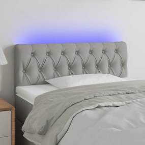 Čelo postele s LED světle šedé 90 x 7 x 78/88 cm textil 3121930
