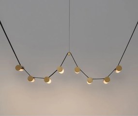 Hliníkové LED stmívatelné závěsné svítidlo v mosazné barvě se skleněným stínidlem Luma – Nova Luce