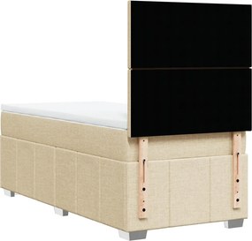 Box spring postel s matrací krémová 100 x 200 cm textil 3291577