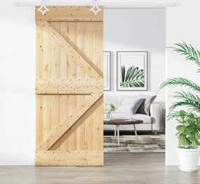 vidaXL Posuvné dveře s kováním 90 x 210 cm masivní borové dřevo [3203177]