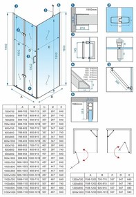 BPS-koupelny Obdélníkový sprchový kout HYD-OK20E 110x90 černá/transparent - bez vaničky