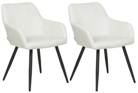 Sada 2 sametových židlí bílé CASMALIA Beliani