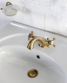 Reitano Rubinetteria, ANTEA stojánková umyvadlová baterie s výpustí, bronz, 3176