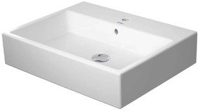 Duravit Vero Air - Umyvadlo 60x47 cm, s přepadem, otvor pro baterii, WonderGliss, bílá 23506000001