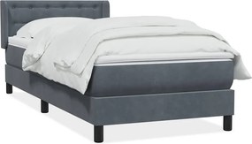 Box spring postel s matrací tmavě šedá 80x220 cm samet 3318472