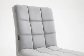 Velurová židle na čtyřramenné podstavě TOLEDO - světle šedá