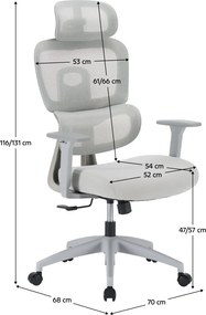 Kondela Kancelářské křeslo, světle šedá/šedá, nosnost 150 kg, ERMEN