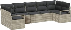 Set pohovek 7 ks Světle šedá polyratan 3346532