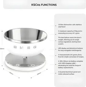 Smeg KSC01WHMWW bílá / Kuchyňská váha