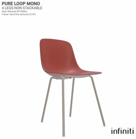 Židle Pure Loop Mono - nestohovatelná Barva kovové konstrukce: Sand 514F, Barva sedáku a opěradla z recyklovaného plastu: Marsala IP7608U