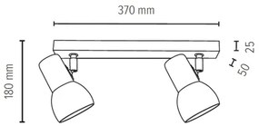 Spot-Light 2224274 - Bodové svítidlo SVENDA 2xE27/60W/230V