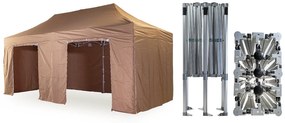 Nůžkový párty stan 4x6 m /6 noh TENTino BIG HEXAGON Barva opláštění: 10B - SVĚTLE HNĚDÁ