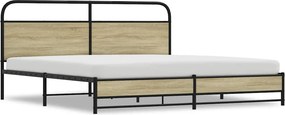 Kovový rám postele bez matrace dub sonoma 200 x 200 cm 3318692