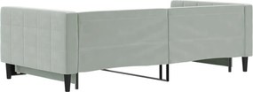 Válenda s přistýlkou světle šedá 100 x 200 cm samet 3196698