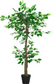 Umělý čajovník Outsunny, 120 cm, umělé stromky v dekorativním květináči pro interiér domova, obývací pokoj, kancelář Ø16x120 cm, zelený