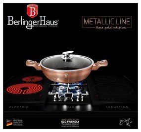 BERLINGERHAUS Pekáč kulatý s mramorovým povrchem a poklicí 28 cm Rosegold Metallic Line BH-1519