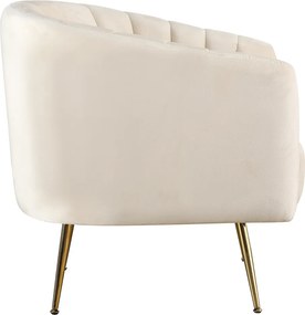 Designové křeslo, béžová Velvet látka/gold chrom-zlatý, BAGY