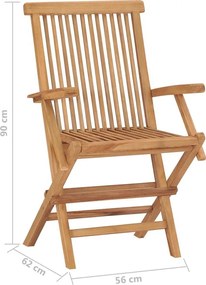 vidaXL Skládací zahradní židle 4 ks masivní teakové dřevo [3096593]