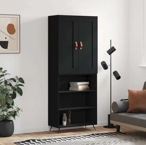 vidaXL Skříň highboard 69,5 x 34 x 180 cm kompozitní dřevo [3200042] Barva: Černá