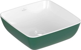Villeroy & Boch Artis - Umyvadlo na desku, 41x41 cm, bez přepadu, bez otvoru pro baterii, Forest 417841BCS7