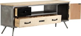 vidaXL TV stolek masivní mangovníkové dřevo a ocel 120 x 30 x 45 cm [246282]